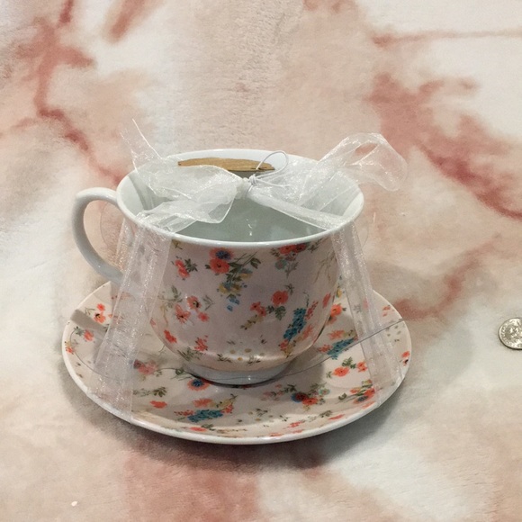 Kent Pottery | Kitchen | Pink Floral Ceramic Tea Cup Saucer Set Ashley ...